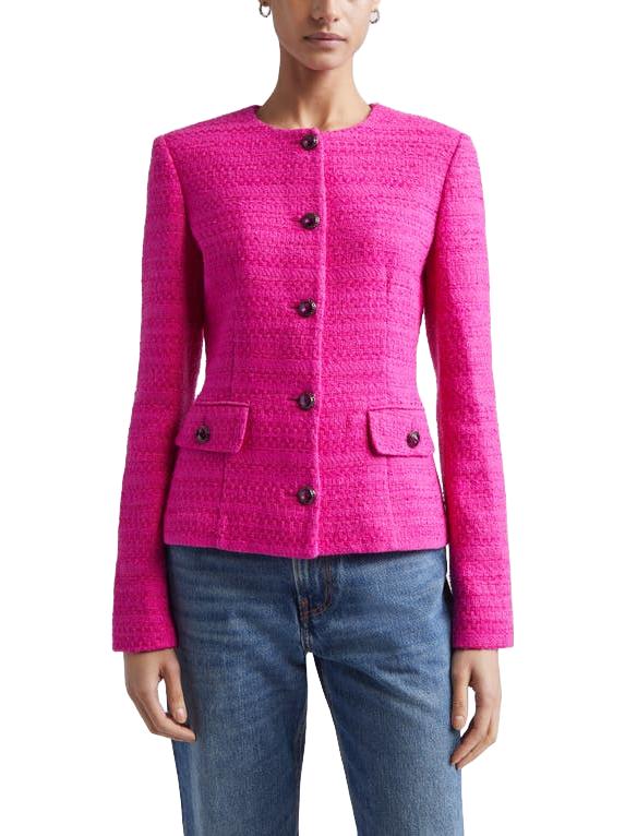 ST. JOHN cotton blend tweed jacket